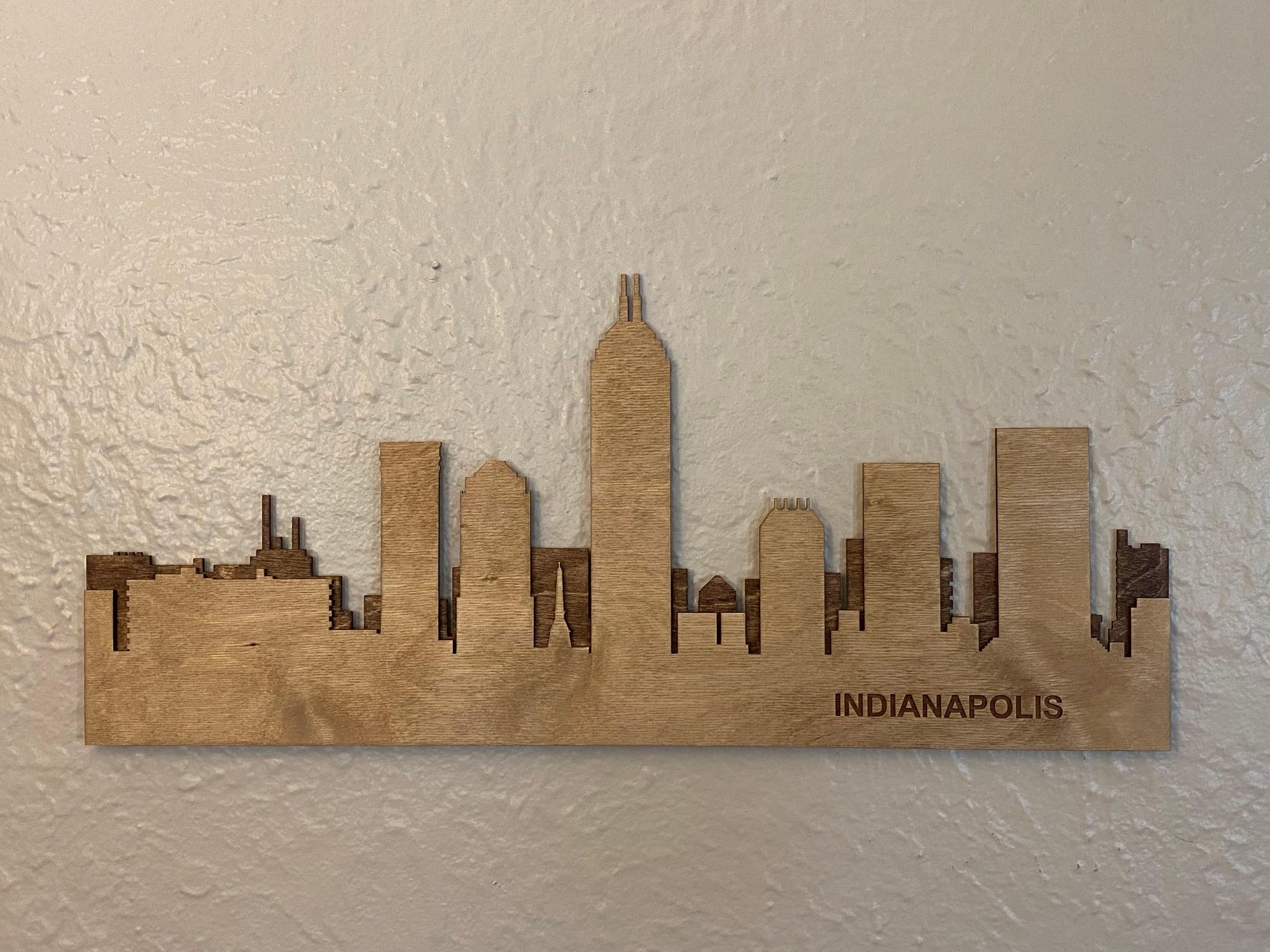 Indianapolis Skyline Wooden Sign - Rustic Indianapolis Wall Decor ...