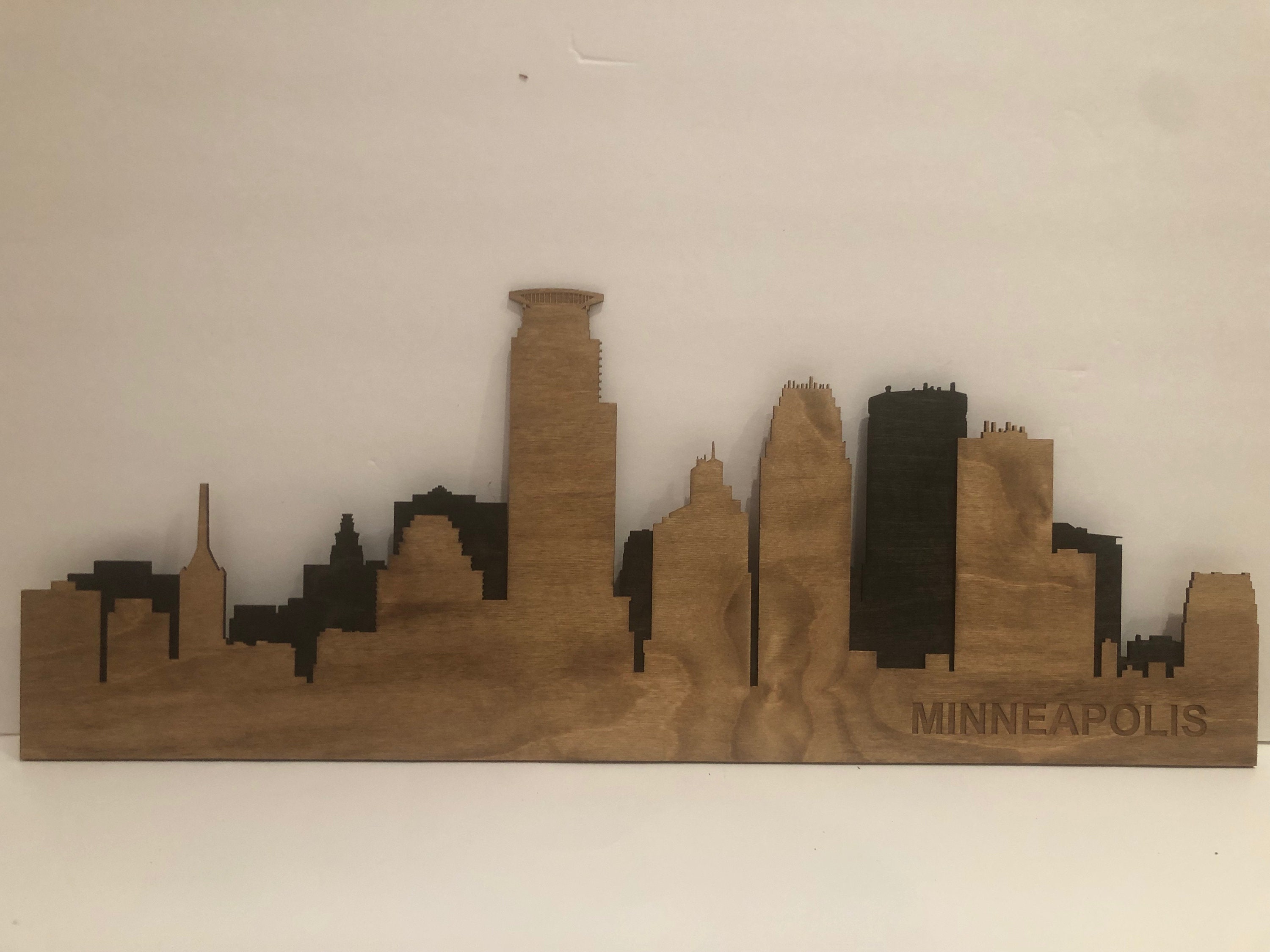 Minneapolis Skyline Wooden Sign Rustic Minneapolis Sign Art | Etsy