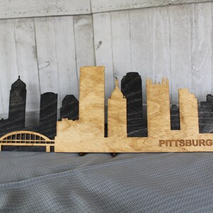 Pittsburgh Skyline Wooden Sign - Rustic Pittsburgh Wall Decor ...