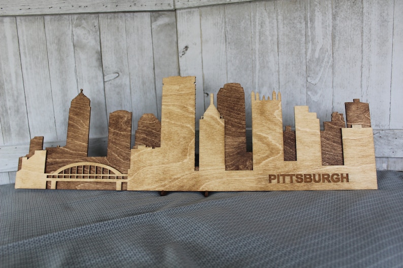 Pittsburgh Skyline Wooden Sign Rustic Pittsburgh Wall Decor - Etsy