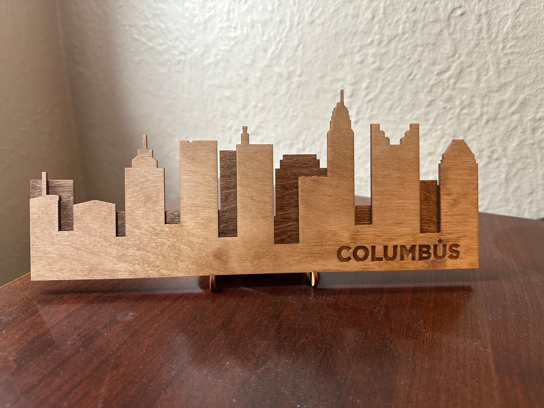 Small Columbus Skyline Wooden Sign - Rustic Columbus Sign Art - Layered ...