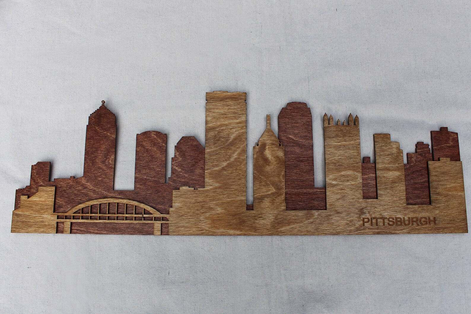 Pittsburgh Skyline Wooden Sign - Rustic Pittsburgh Wall Decor ...