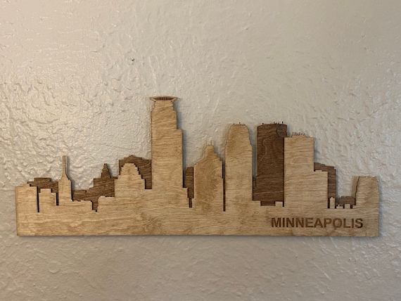 Minneapolis Skyline Wooden Sign Rustic Minneapolis Sign Art | Etsy