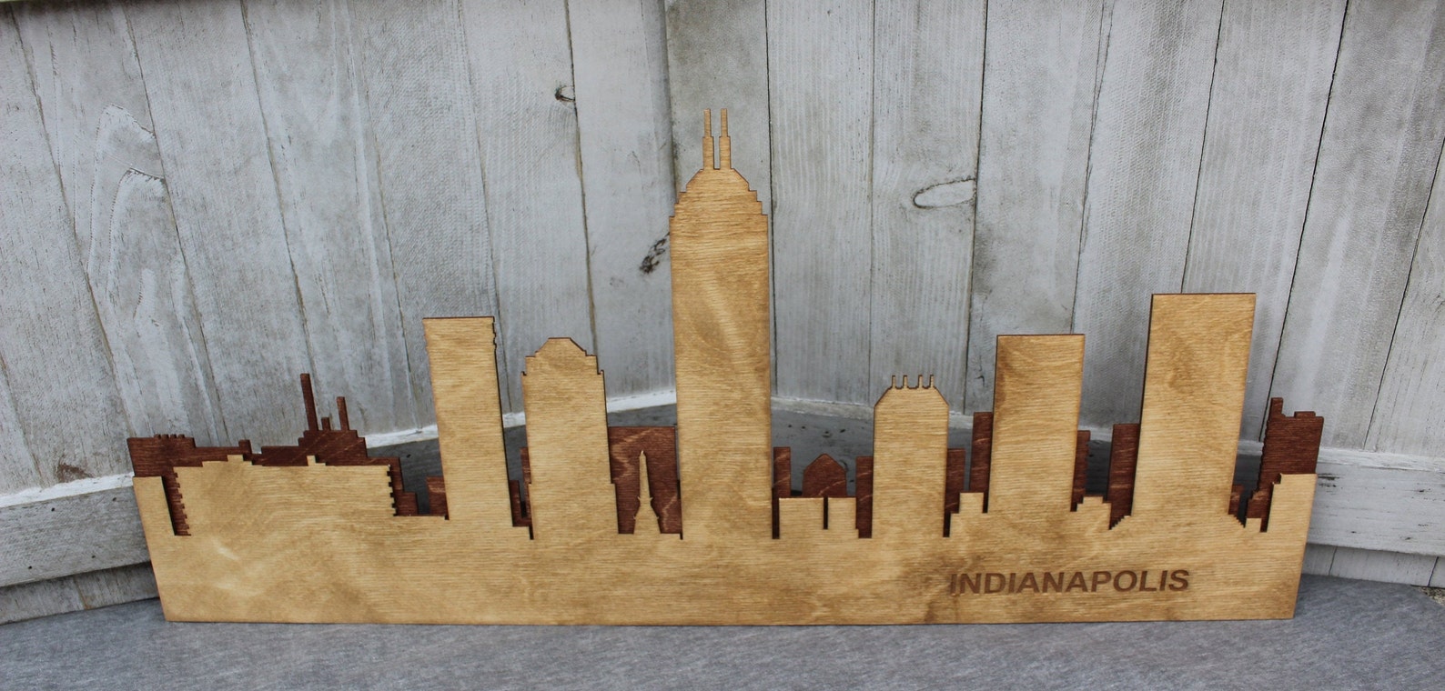 Indianapolis Skyline Wooden Sign - Rustic Indianapolis Wall Decor ...
