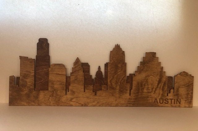 Austin Skyline Wooden Sign Rustic Austin Sign Art Wooden | Etsy