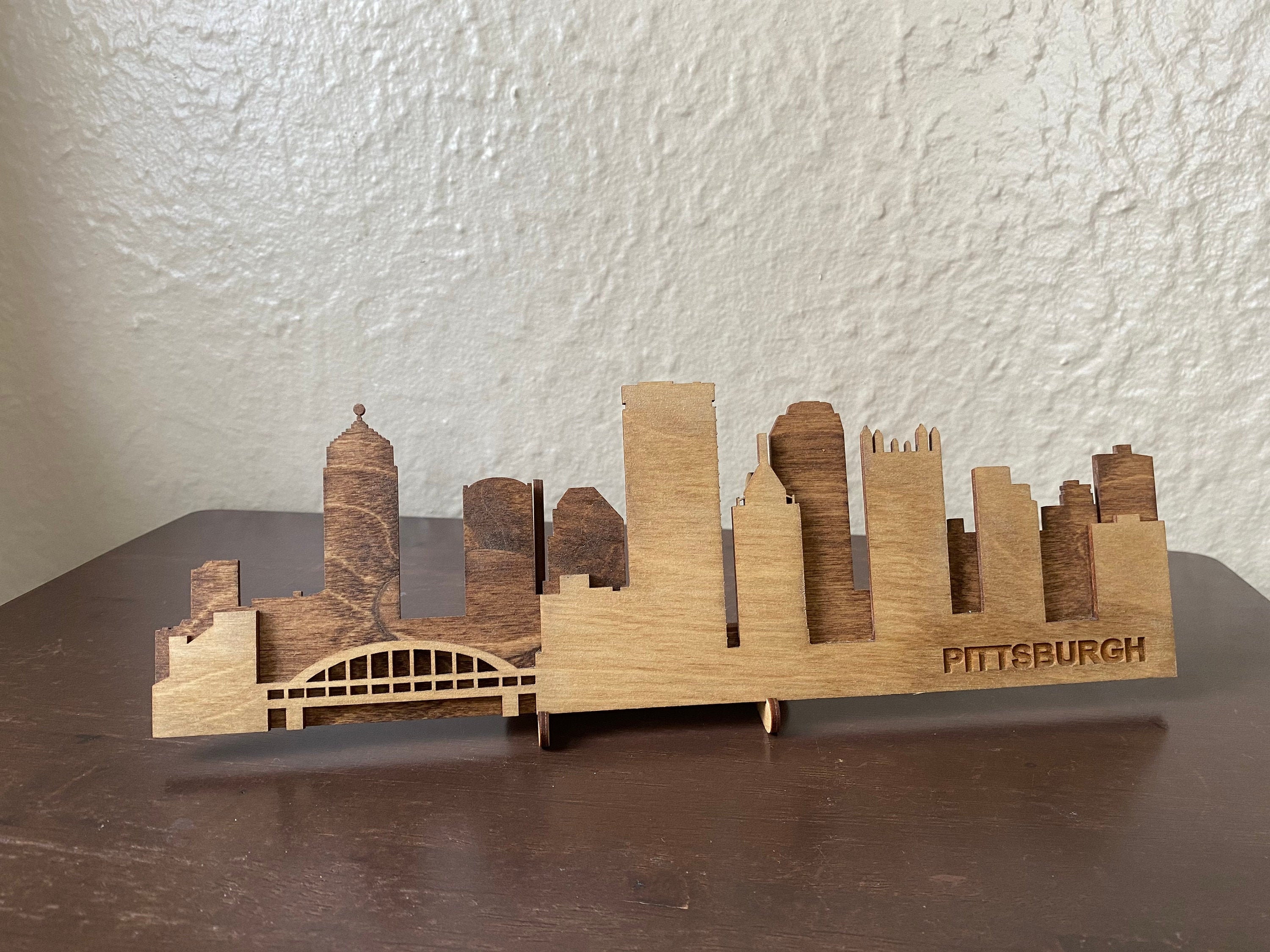 Small Pittsburgh Skyline Wooden Sign Rustic Pittsburgh Sign - Etsy