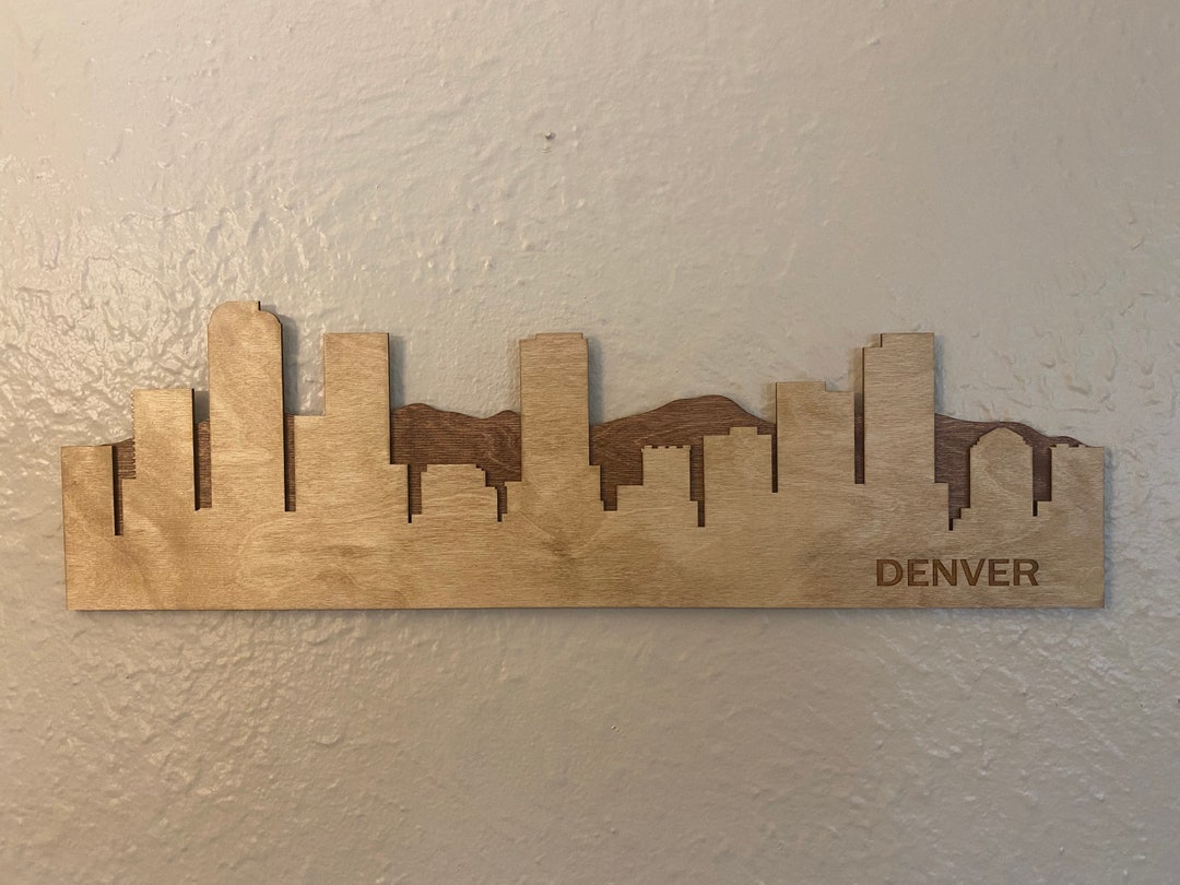 Denver Skyline Wooden Sign - Rustic Wooden Denver Sign Art - 3-D ...