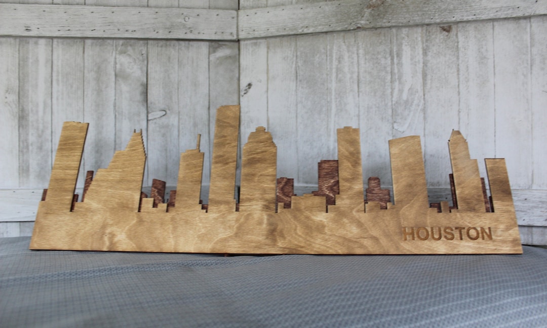 Houston Skyline Wooden Sign - Rustic Texas Sign Art - Wooden Sign Wall ...