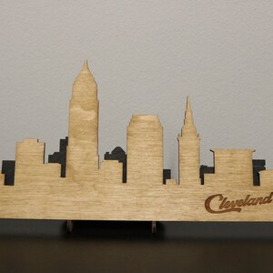 Small Cleveland Skyline Wooden Sign - Rustic Cleveland Sign Art ...
