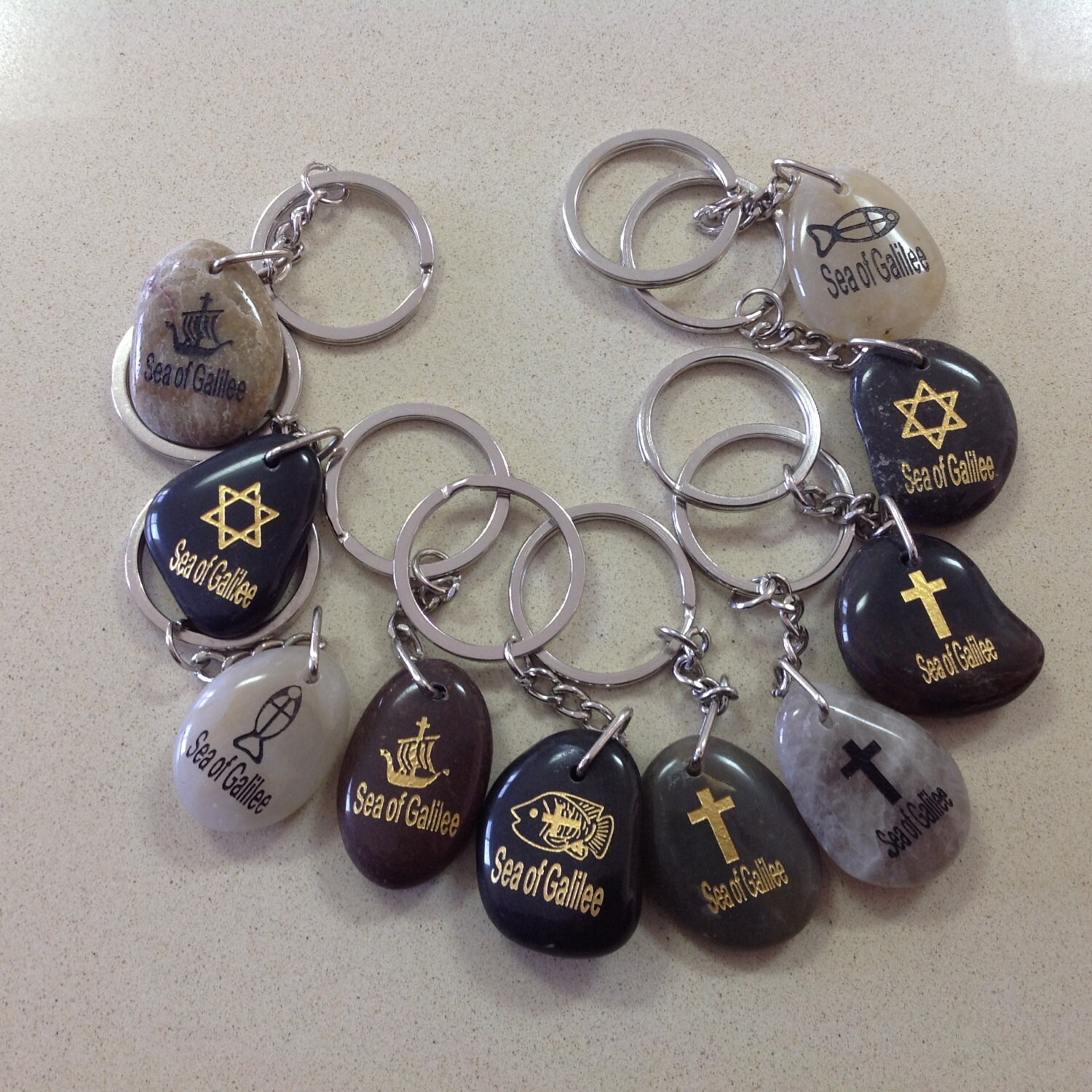 10 X Engraved Stones Souvenirs in Several Colors From the Sea of ...