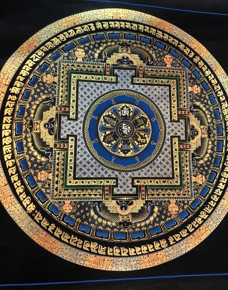 Nepali Thanka Product Om Mandala Thangka Painting Handmade | Etsy