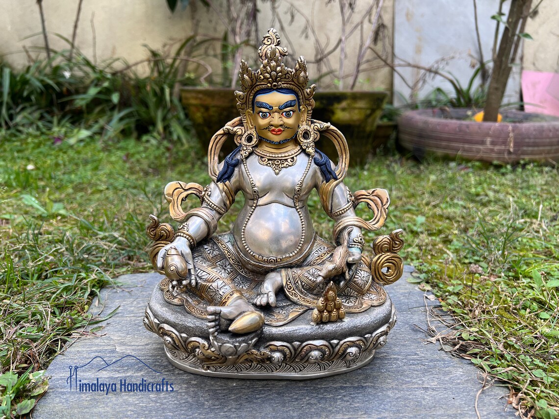 8 Silver Oxidized Kubera Zambala Statue Gold Plated - Etsy