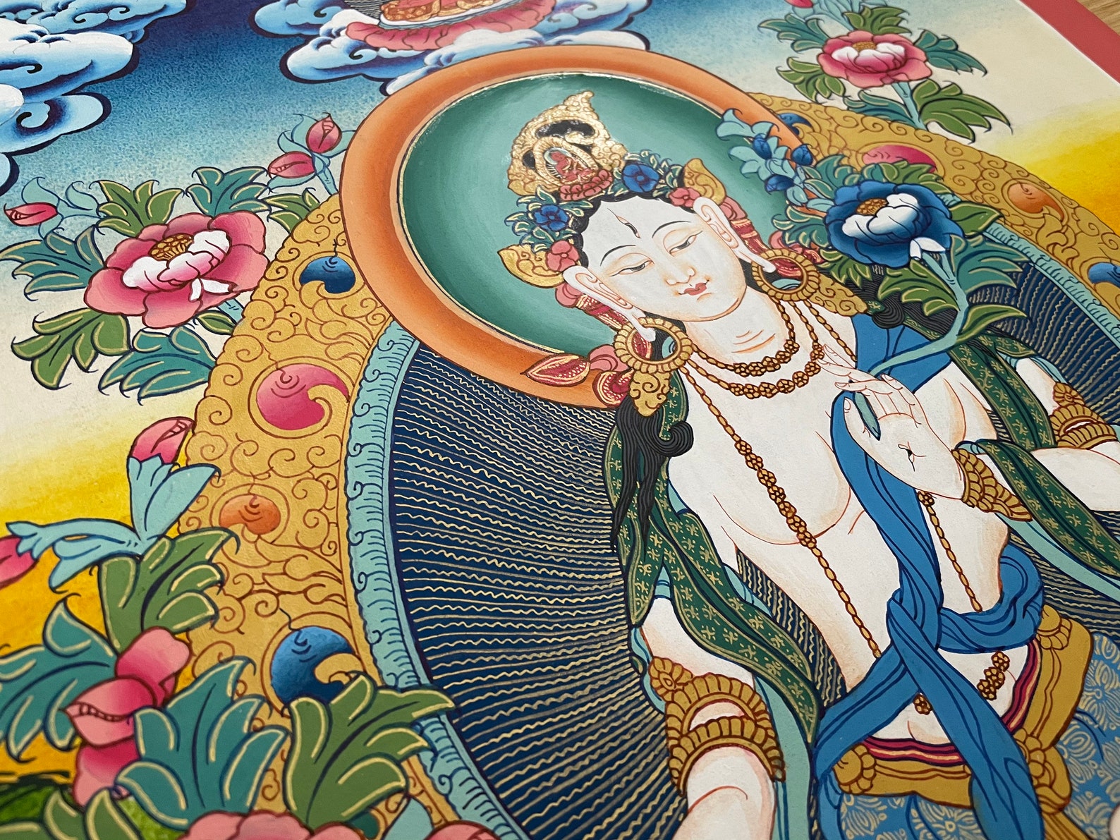 17 x 20 Beautiful White Tara Thangka Tibetan | Etsy