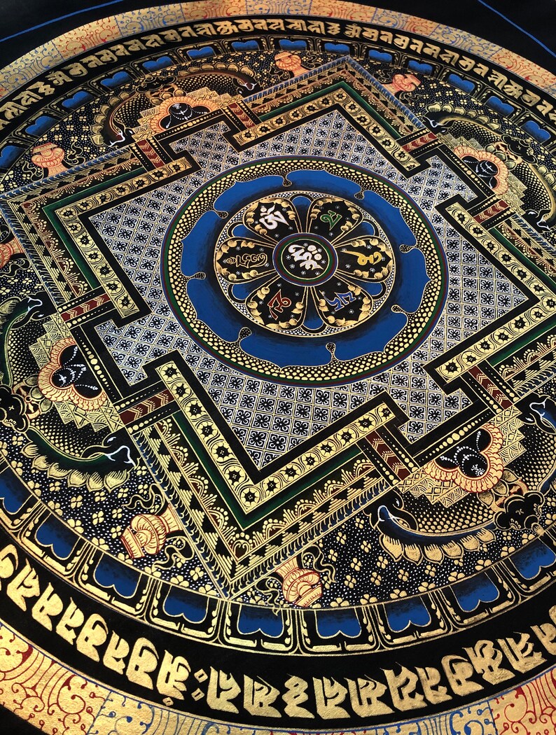 Nepali Thanka Product Om Mandala Thangka Painting Handmade | Etsy