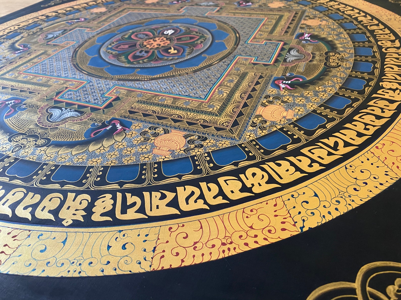 Vajra Mantra Mandala Thangka Painting Handpainted in Nepal | Etsy