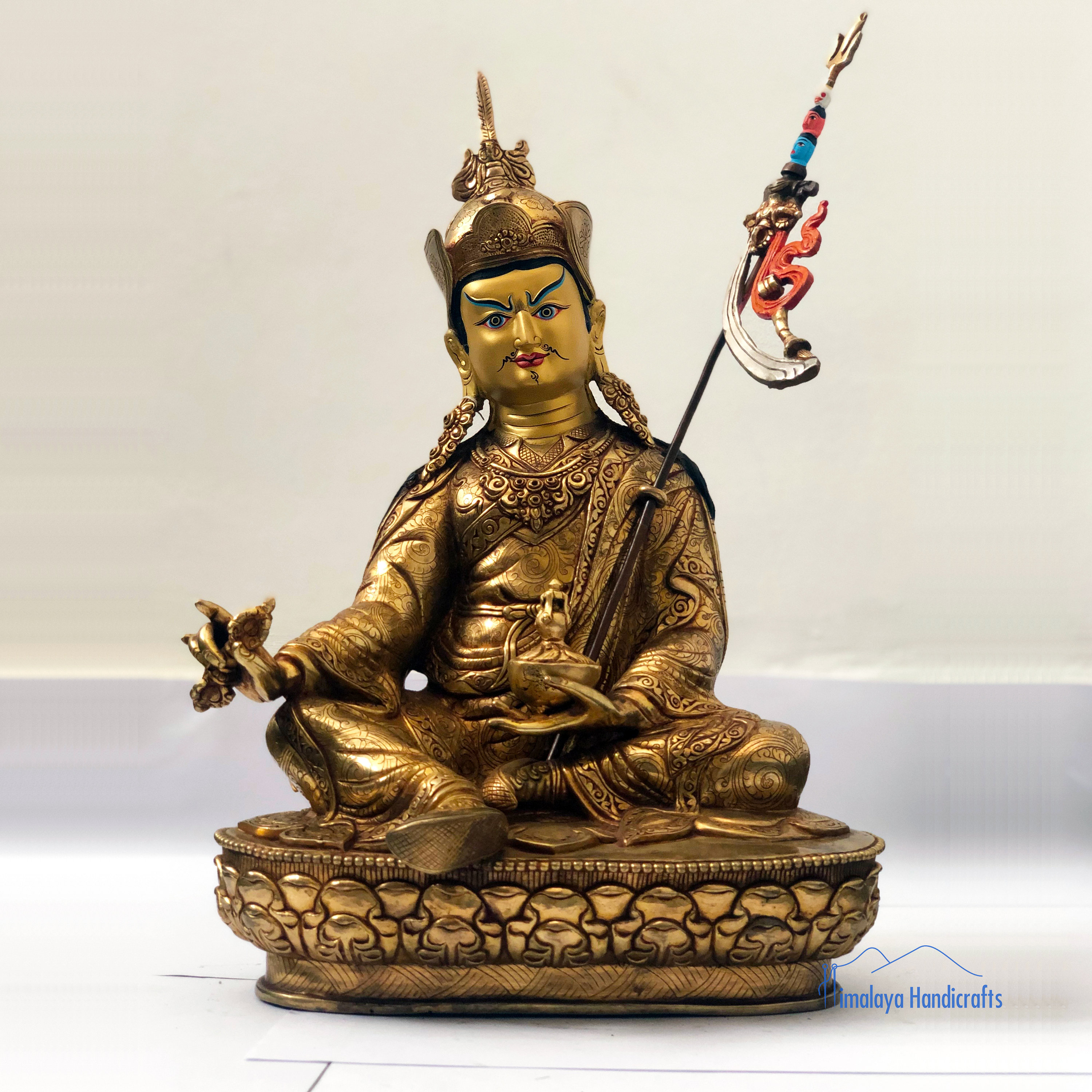 Guru Rinpoche 12 Inch Statue Fully Gold Plated & Fine - Etsy