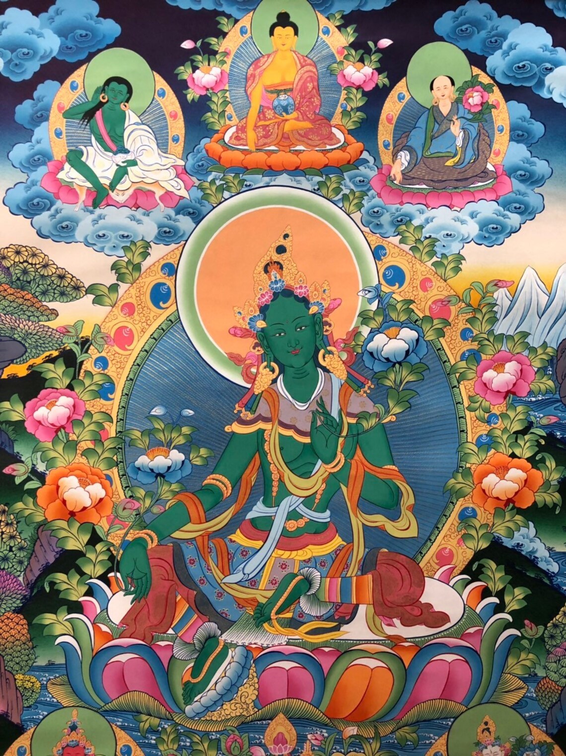 Beautiful Green Tara Thangka Made in Nepal | Etsy