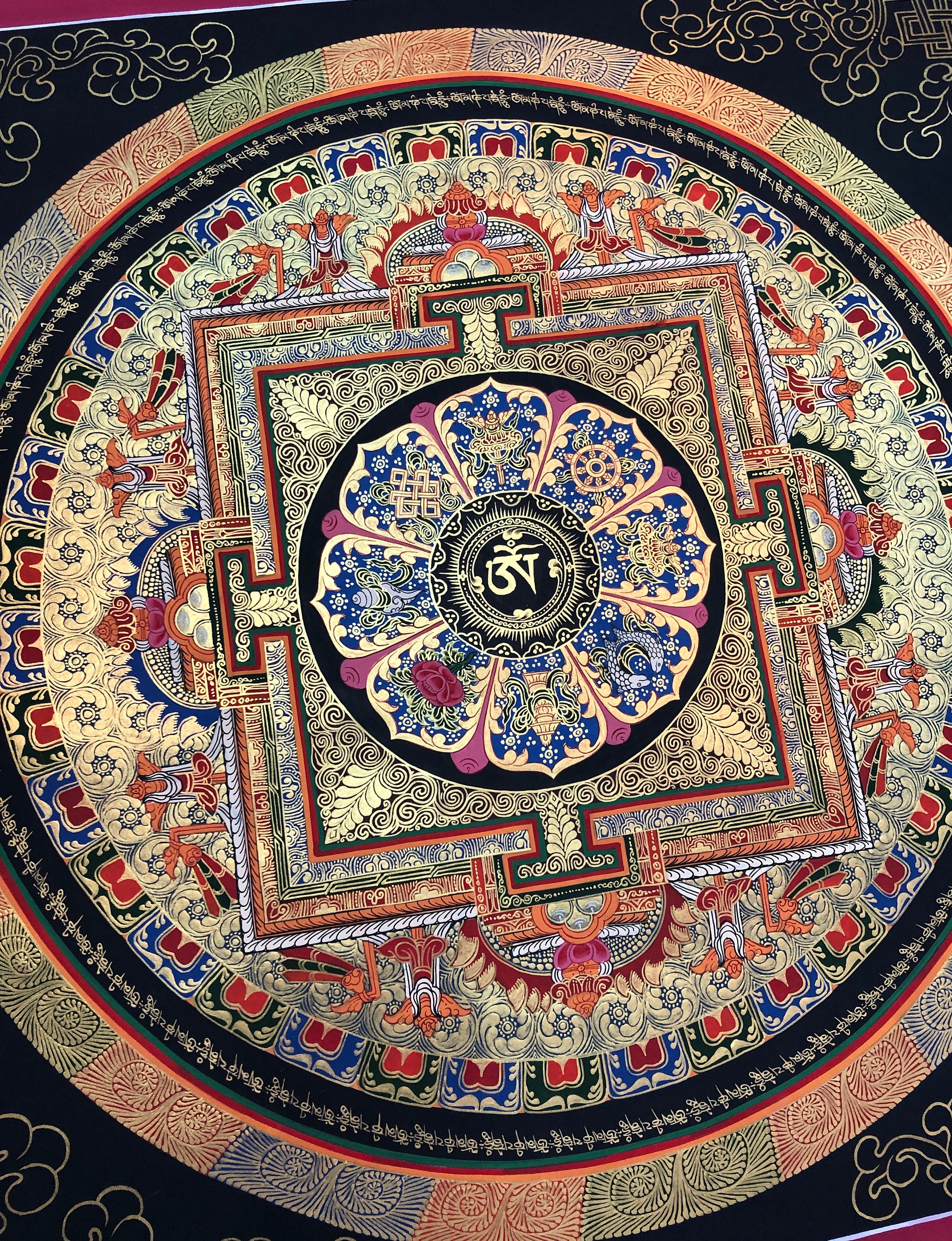 Beautiful Om Asta Mandala Thangka Handmade in Nepal | Etsy