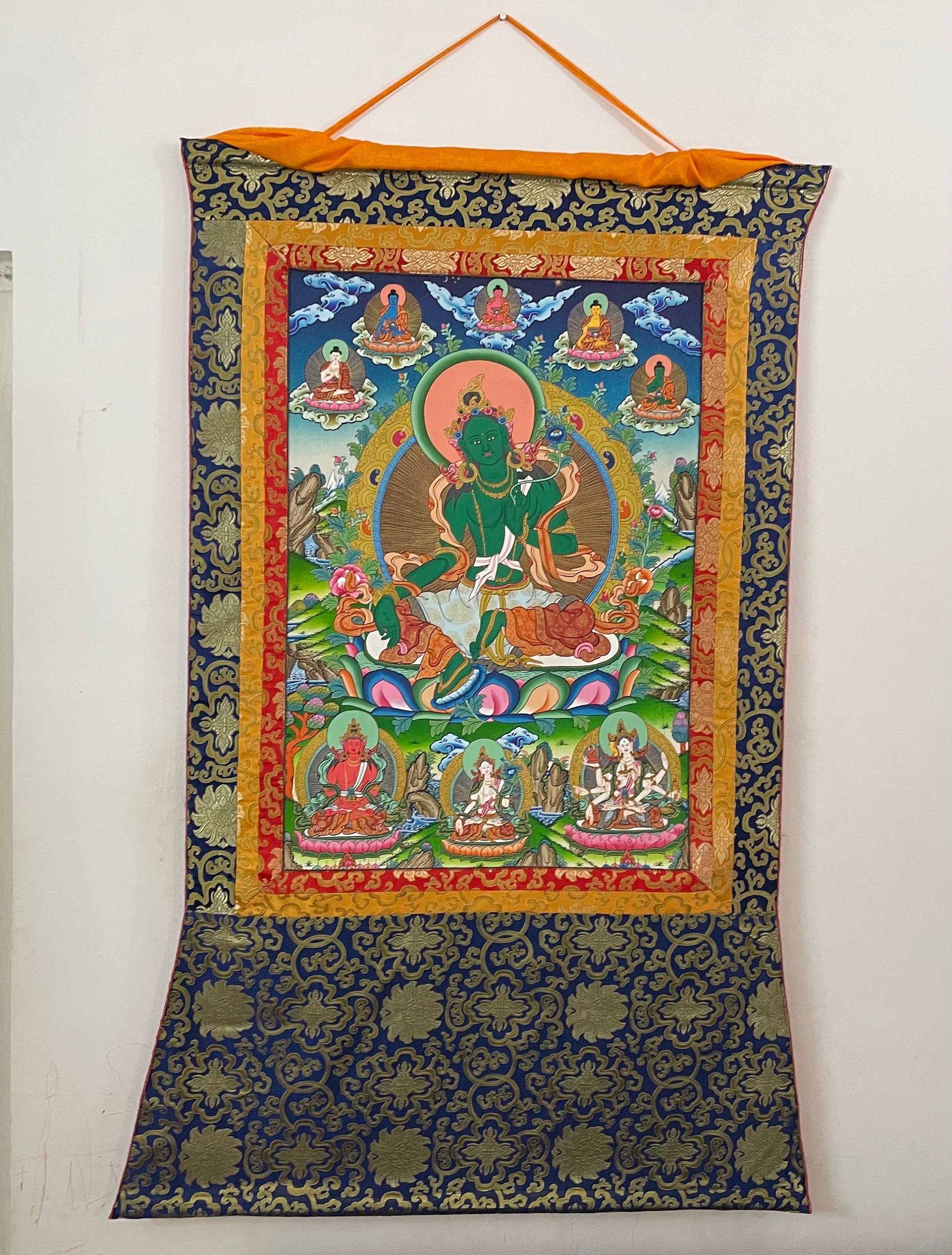 Green Tara Thanka Hand Painted in Nepal | Etsy