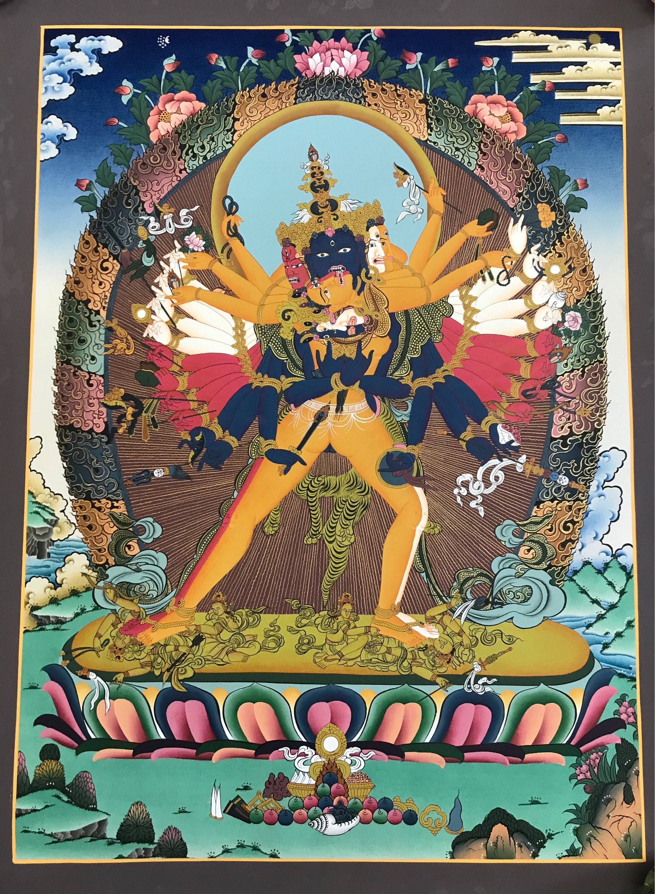 Yamantaka / Vajrabhairava Yab-yum Kalachakra Thanka Hand - Etsy