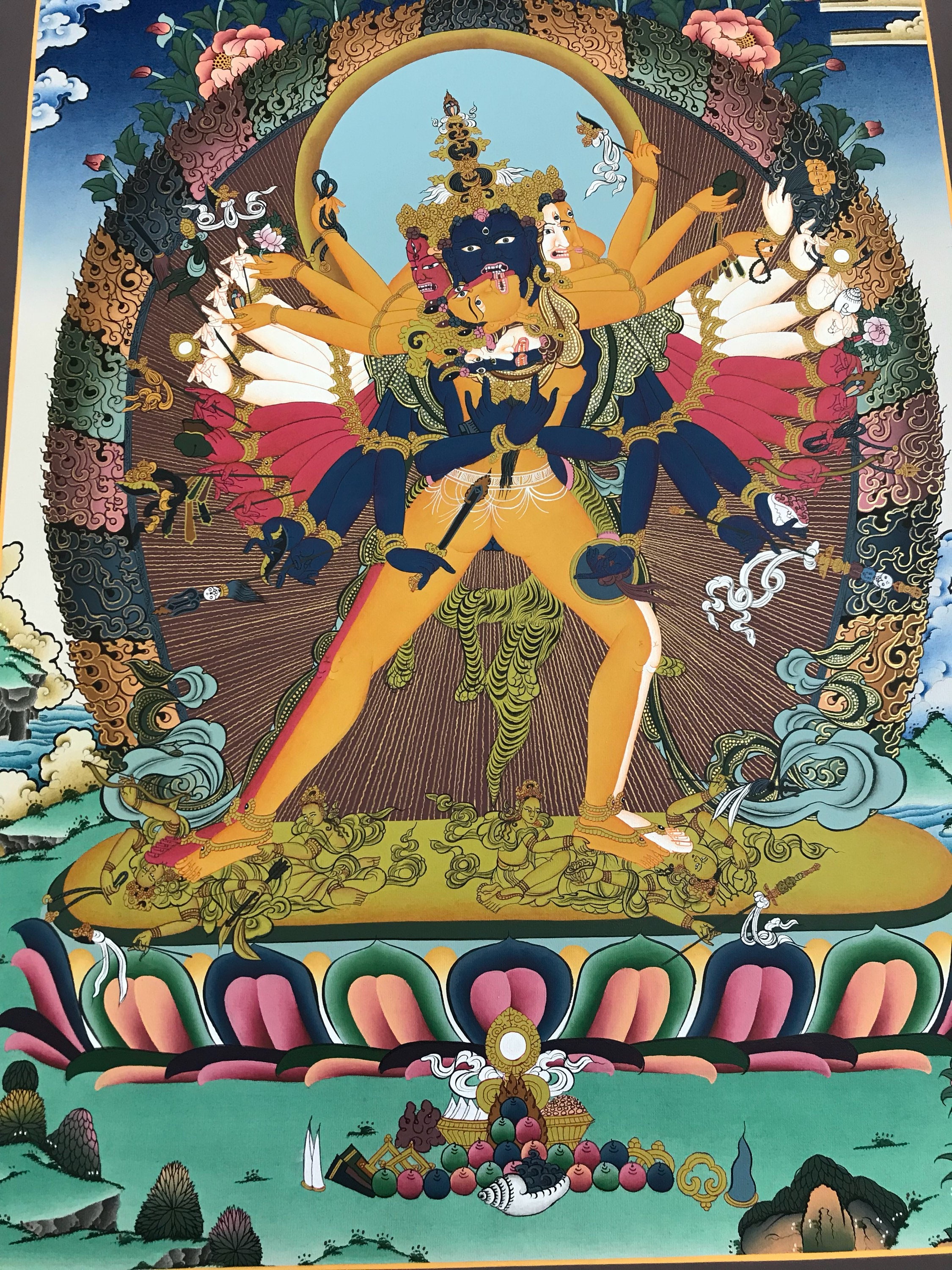 Yamantaka / Vajrabhairava Yab-yum Kalachakra Thanka Hand - Etsy