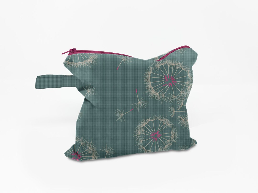 Dandelion Bag, Dandelion Fabric, Dandelion Gifts, Wet Bag for Cloth Pad ...