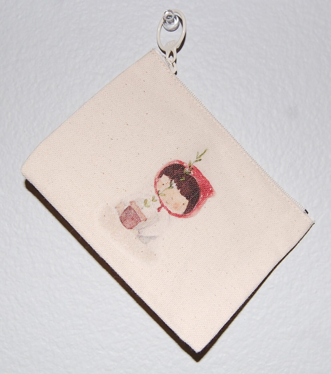 Watercolor Illustration Printed Canvas Pouch/little Red Hat Girl/small ...