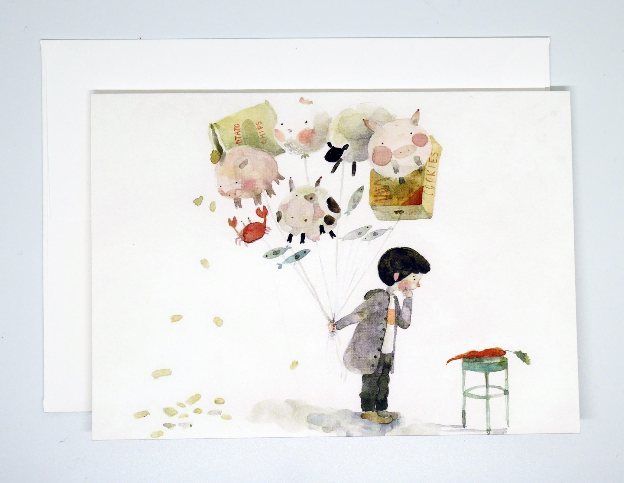 Watercolor Painting Folded/blank Card With Envelope - Etsy