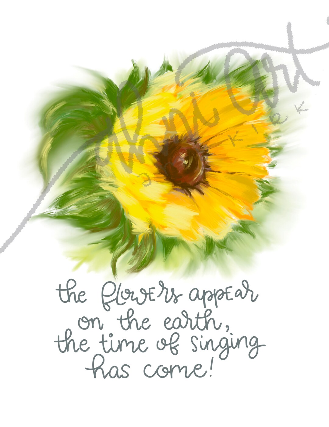 Sunflower Print//scripture Art//bible Verse Print//digital Art - Etsy