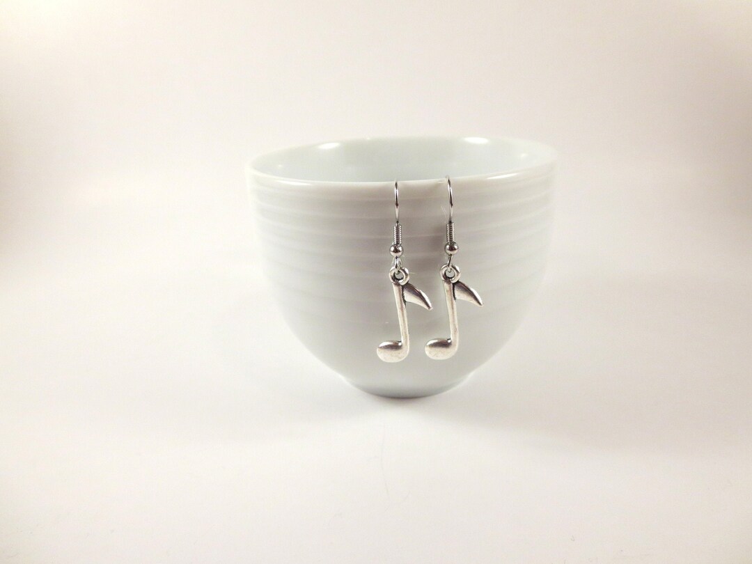 Eighth Note Dangle Earrings Silver Music Note Earrings Music Jewelry ...