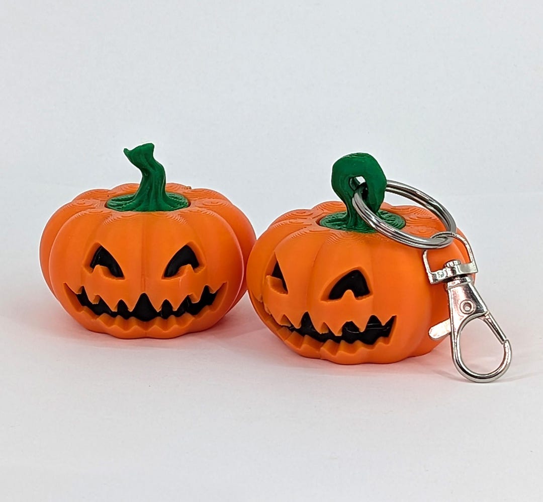 3D Printed Jack O Lantern Pumpkin Spinner - Fidget And/or Keychain - Etsy