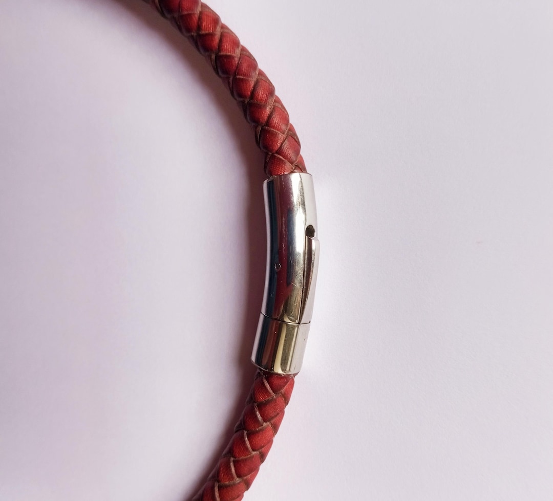 House / Tag Collar With Fastener for Easy Fitting! Braided Bolo Leather ...