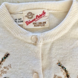 1950s or 60s Vintage Orlon Cardigan With Flower Print and Glitter S - Etsy