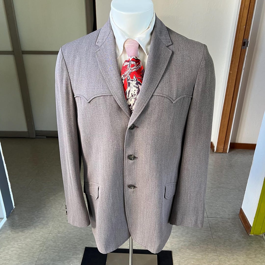 1950s Vintage Allen Mfg Wool Gabardine Western Style Sport Coat Blazer ...