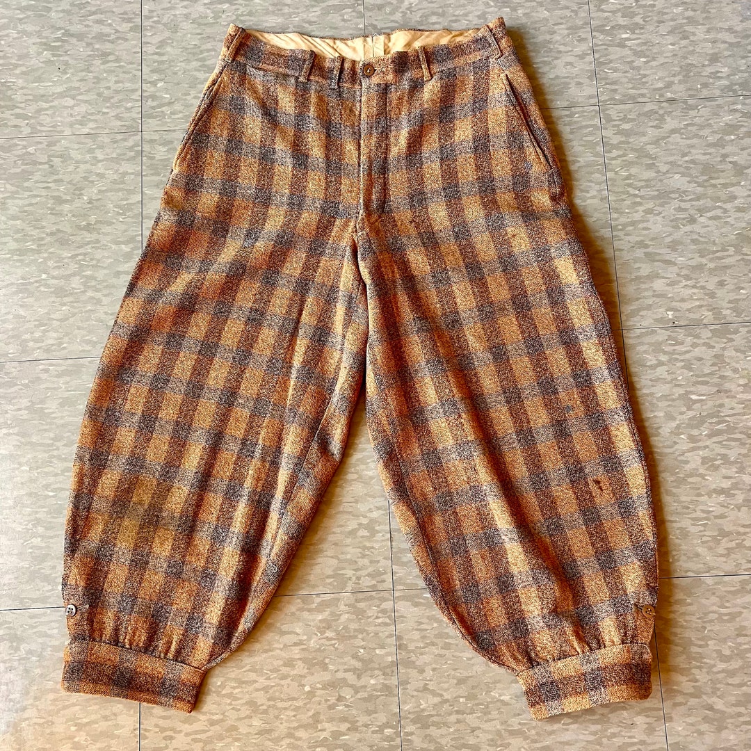 1920s Vintage Wool Shadow Plaid Plus Fours Knickers Golf Pants 32w - Etsy