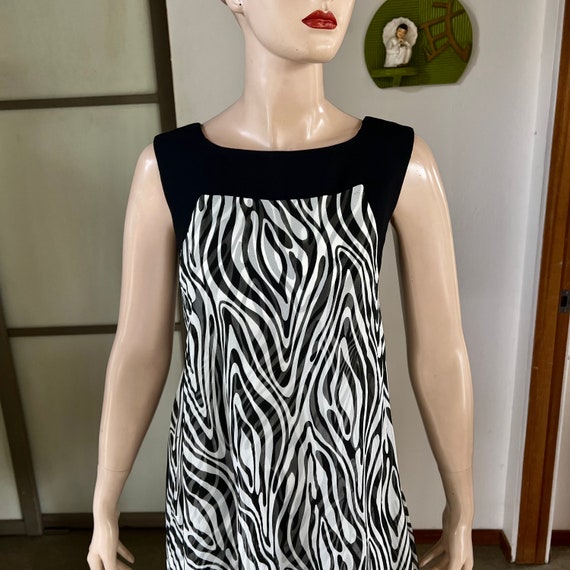 1960s vintage Sue Gail zebra print dress with chiffon… - Gem