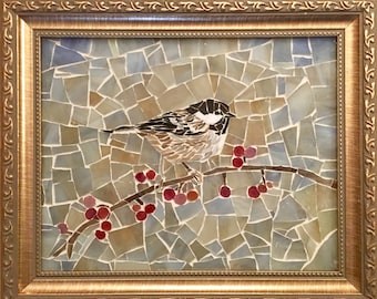 Mini Chickadee -glass Mosaic Magnet - Etsy