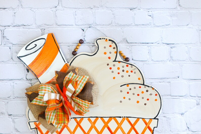 Pumpkin Spice Latte Door Hanger Thanksgiving Door Hanger - Etsy