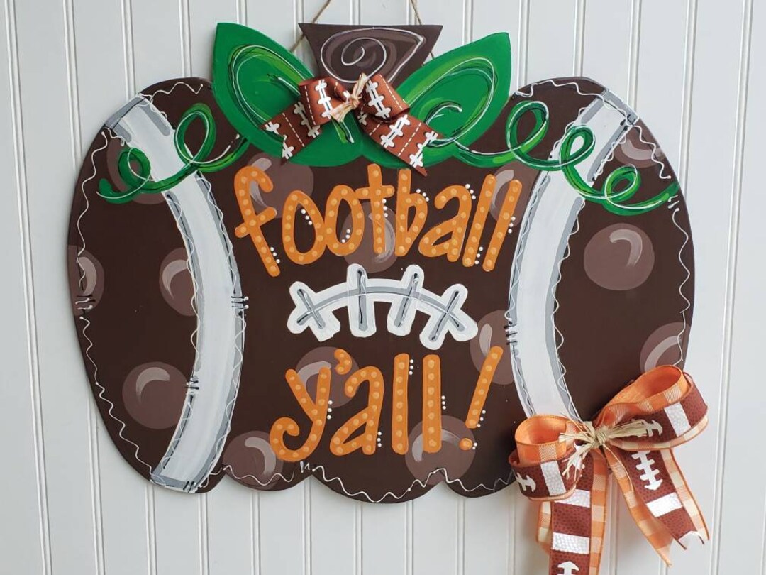 Football Door Hanger, Football Lover Door Hanger, Football Fall Door ...