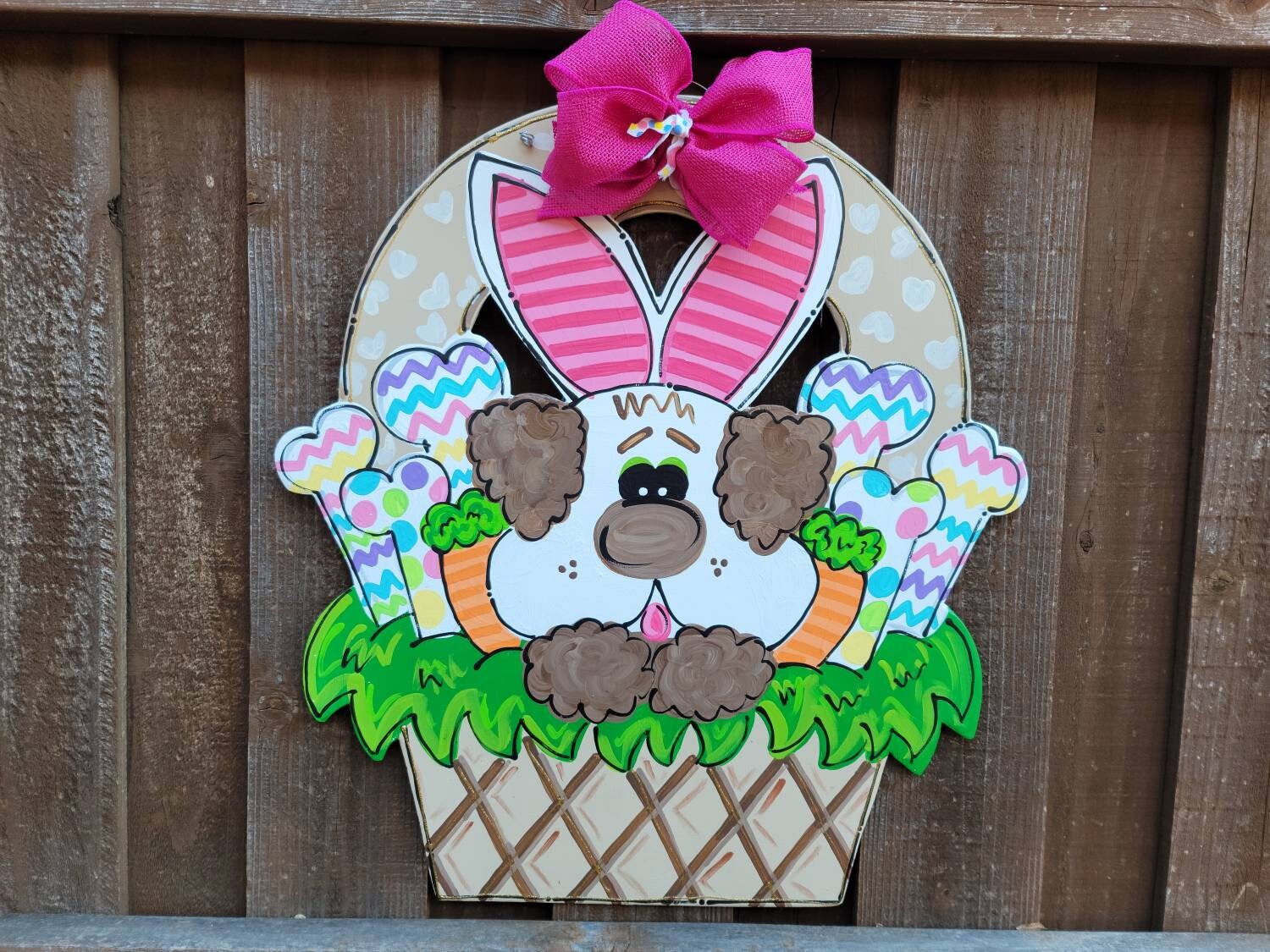 Easter Door Hanger Dog Door Hanger Dog Mom Bunny Door | Etsy