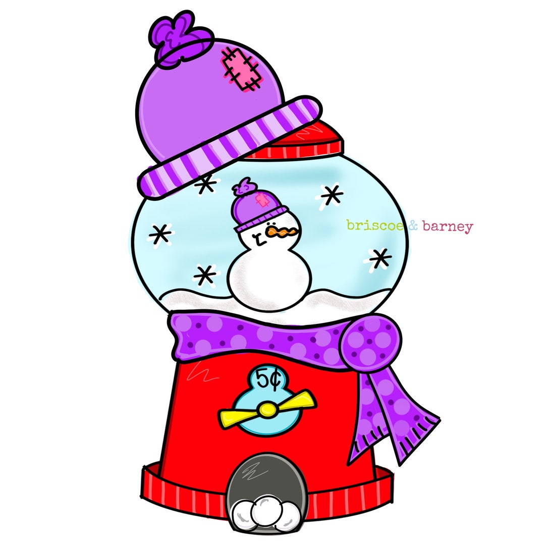 Snowman Winter Door Hanger, Gumball Machine With Snowballs, Funny Front ...