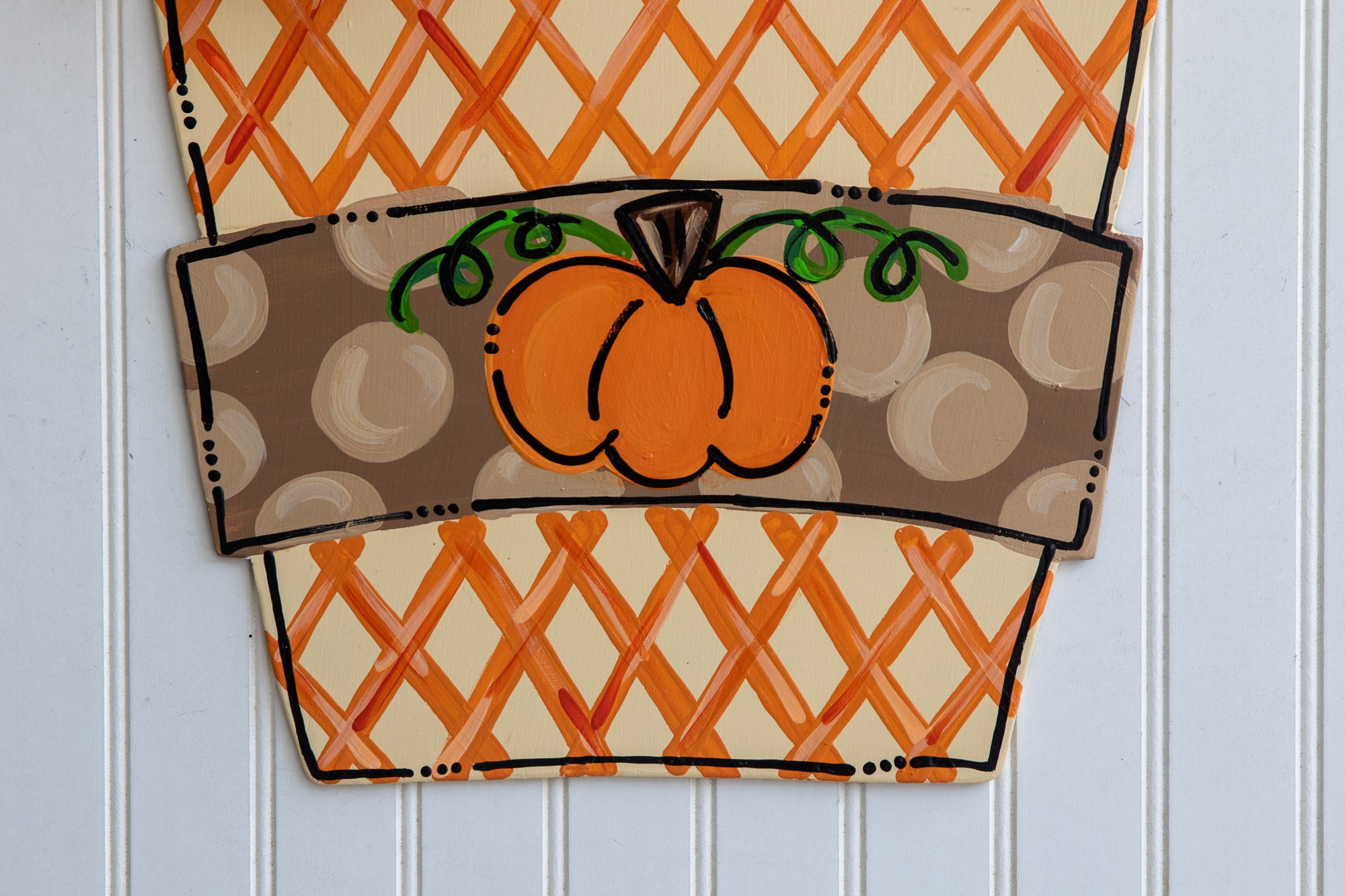 Pumpkin Spice Latte door hanger Thanksgiving door hanger | Etsy