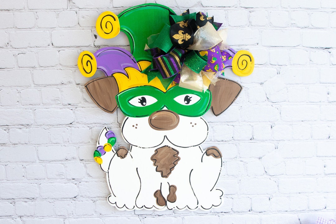 Mardi Gras Door Hanger, Dog Door Hanger, Easter Door Hanger, Wooden ...