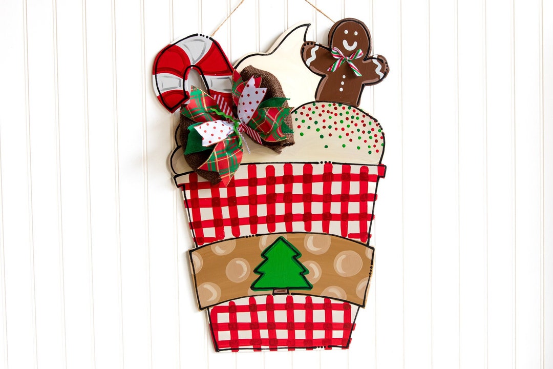 Gingerbread Spice Latte Door Hanger, Peppermint Mocha Door Hanger ...