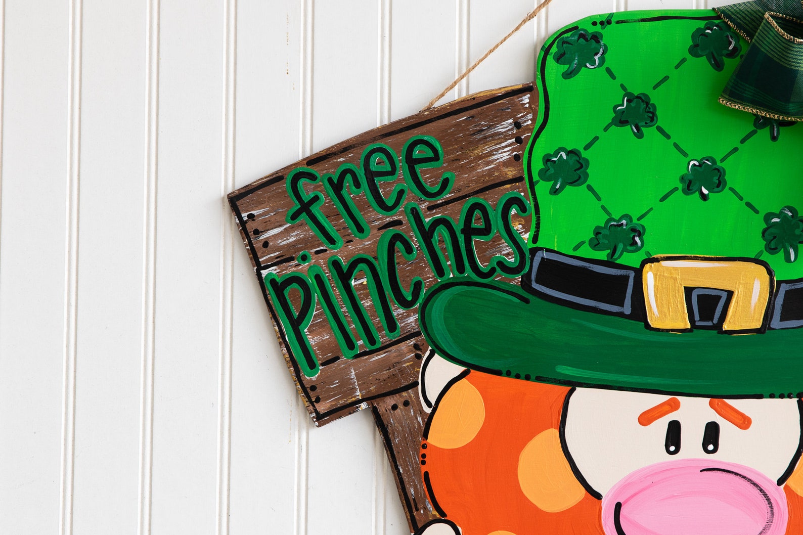 St Patricks Day Door Hanger Irish Decor Shamrock Door Etsy