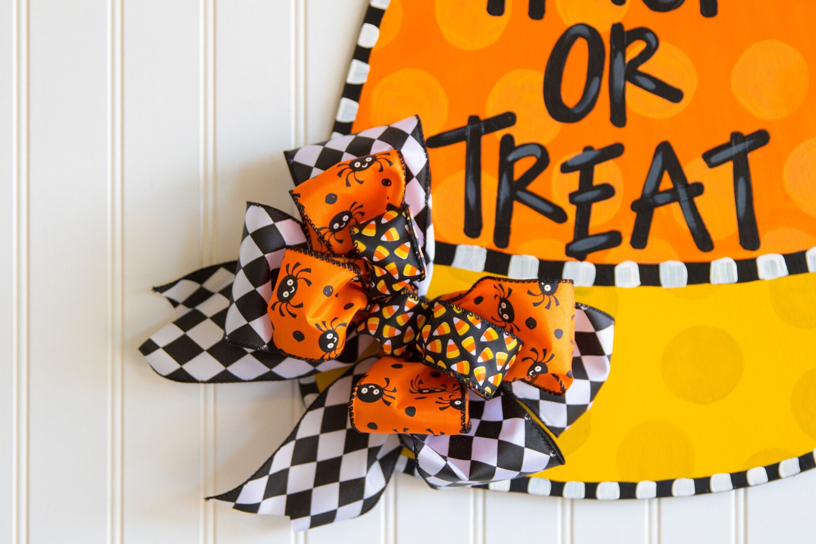 Halloween Door Hanger, Candy Corn Door Hanger, Fall Door Hanger, Trick ...