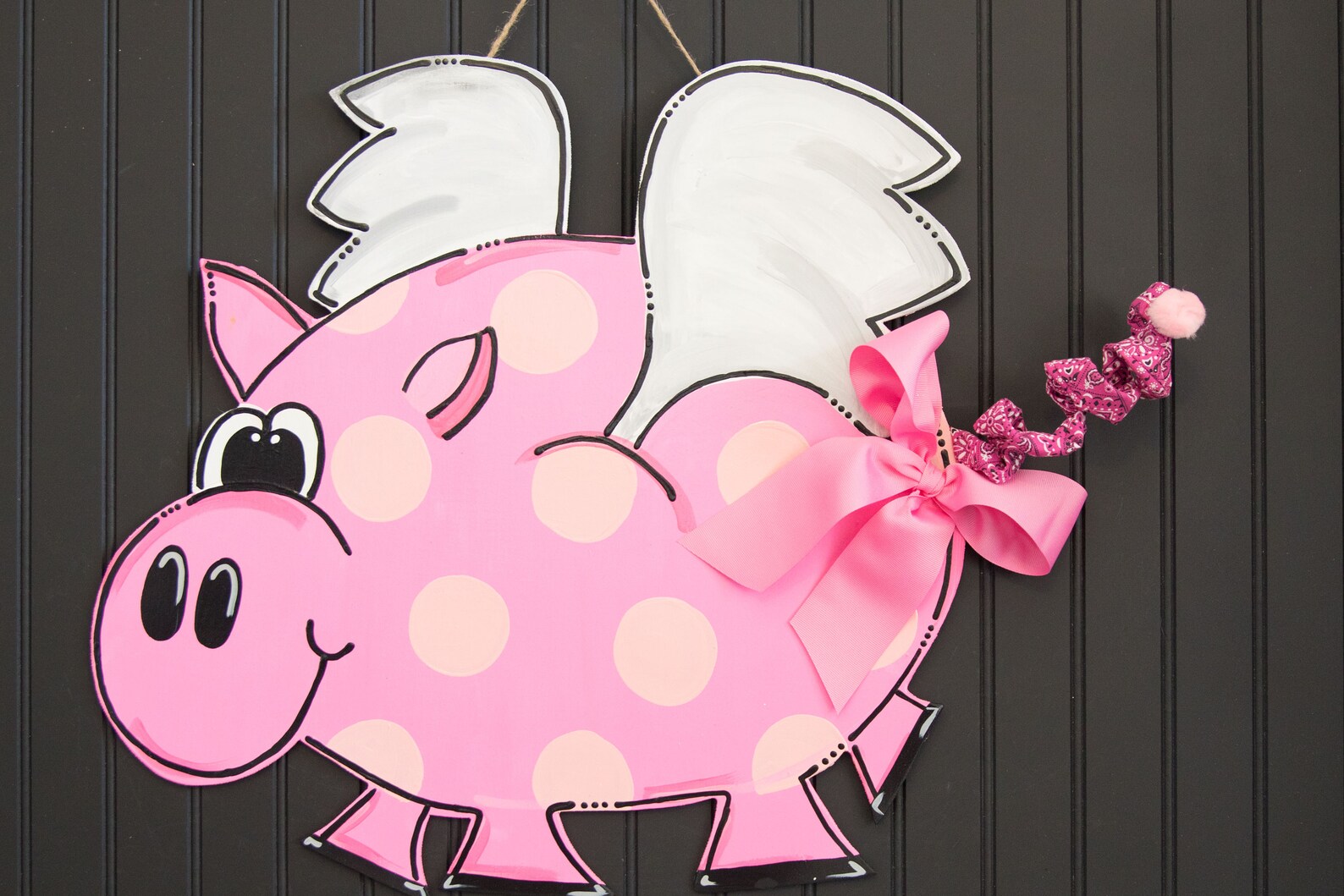 Pig door hanger farm animal door hanger wooden door hanger | Etsy