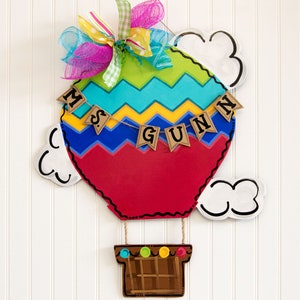 Hot Air Balloon Door Hanger, Summer Door Hanger, Summertime Door Hanger ...