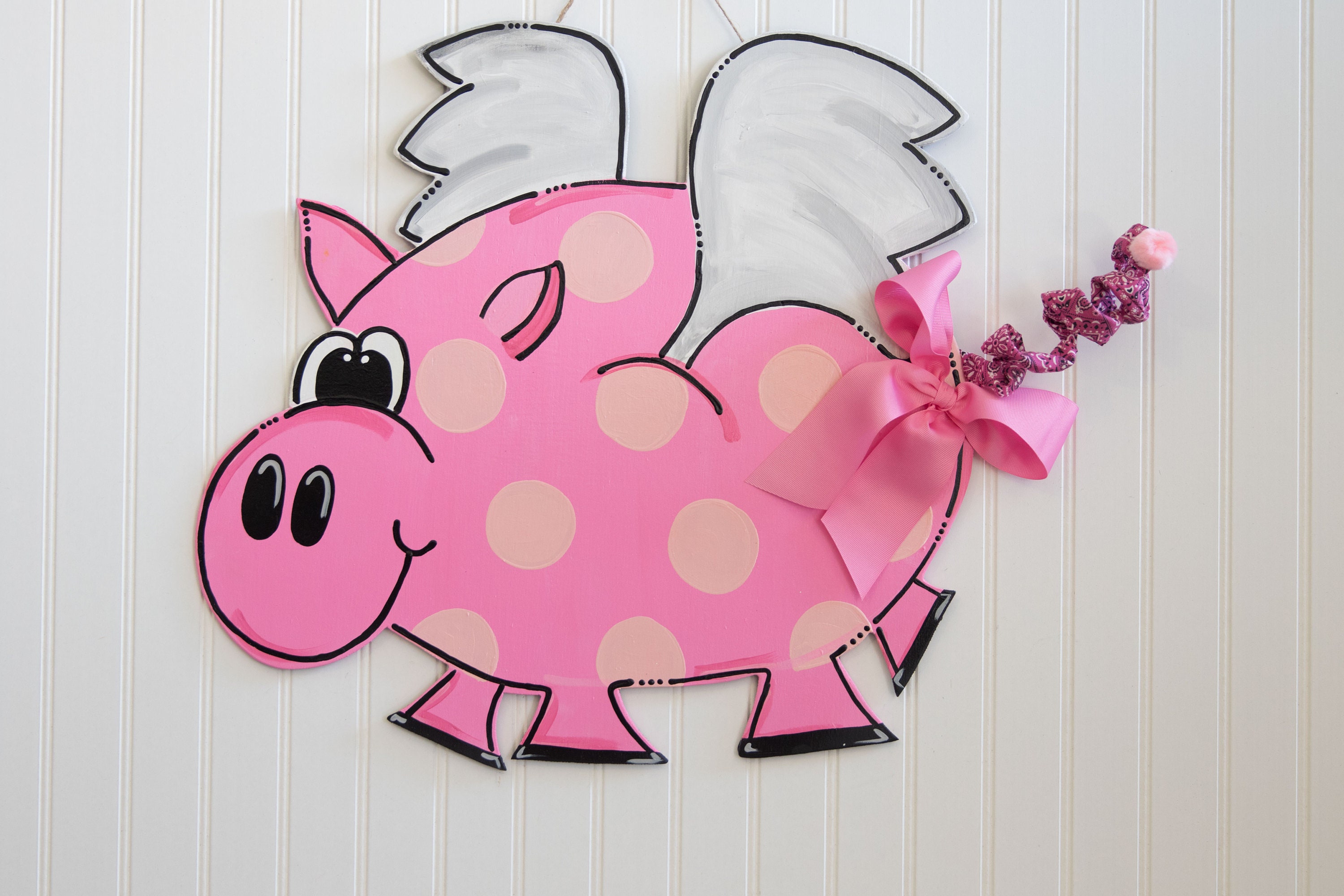 Pig door hanger farm animal door hanger wooden door hanger - Etsy.de
