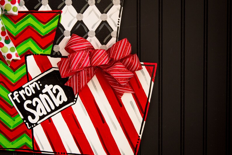 Stack of Presents Door Hanger Ho Ho Ho Door Hanger Santa - Etsy